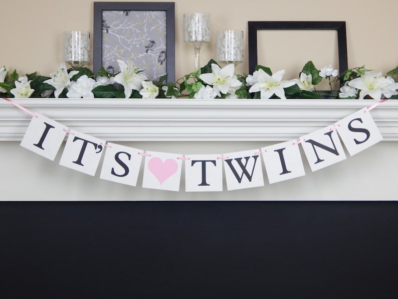 Its Twins Banner Twice Blessed Gender Reveal Party Baby - Etsy