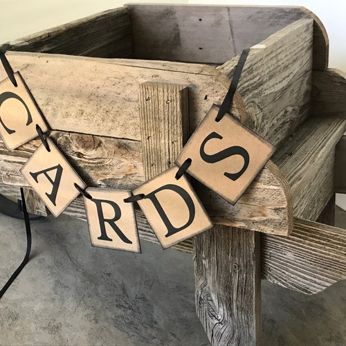 Reclaimed Wood Cards Sign Rustic Wedding Decor - Etsy