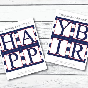 Printable Nautical Birthday Banner, Instant Download Happy Birthday ...