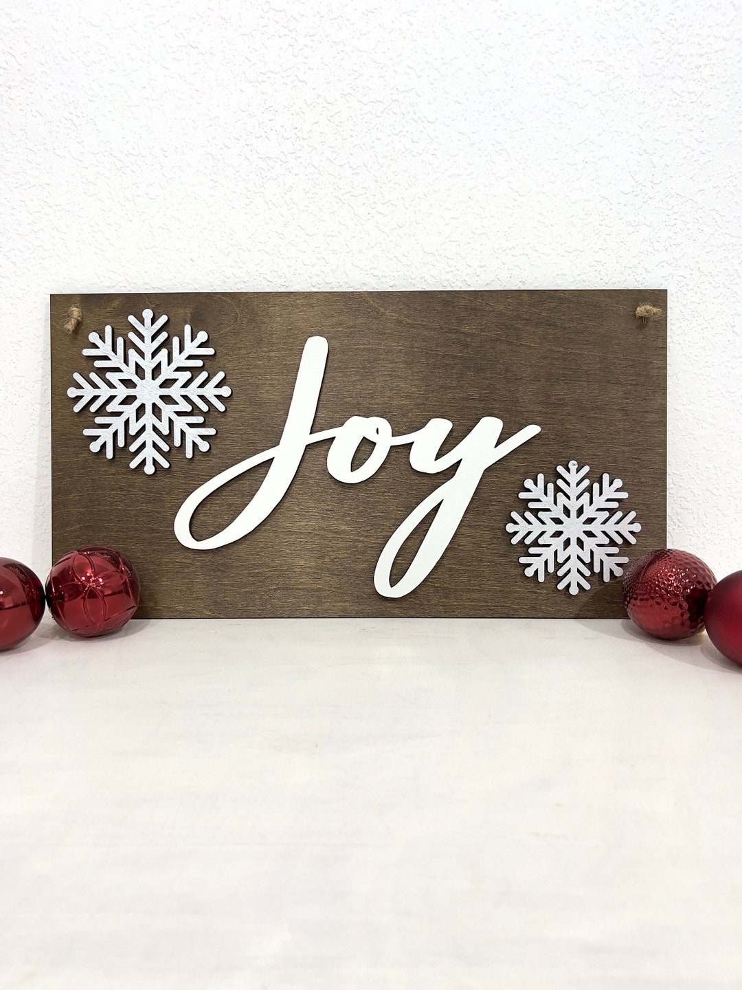 Snowflake Joy Sign Farmhouse Holiday Decor Winter Snowflakes - Etsy