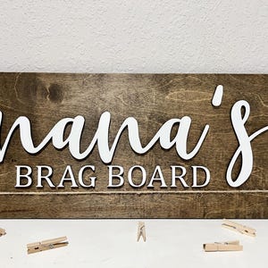 Nana's Brag Board Sign, Wood Sign for Grandparents, Rustic Home Decor ...
