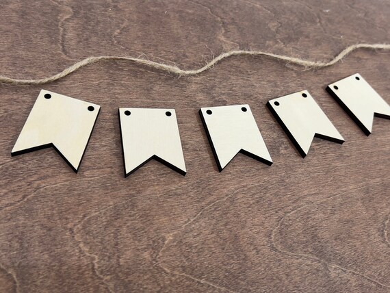 wooden banner pennants, DIY holiday crafts, Autumn sign making supplies ...