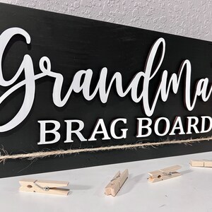 3D Grandma's Brag Board Sign, Wood Signs for Grandparents, Rustic Home ...