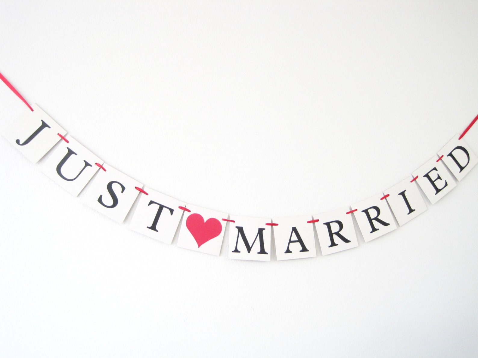 Just Married Banner wedding car banner thank you photo prop | Etsy