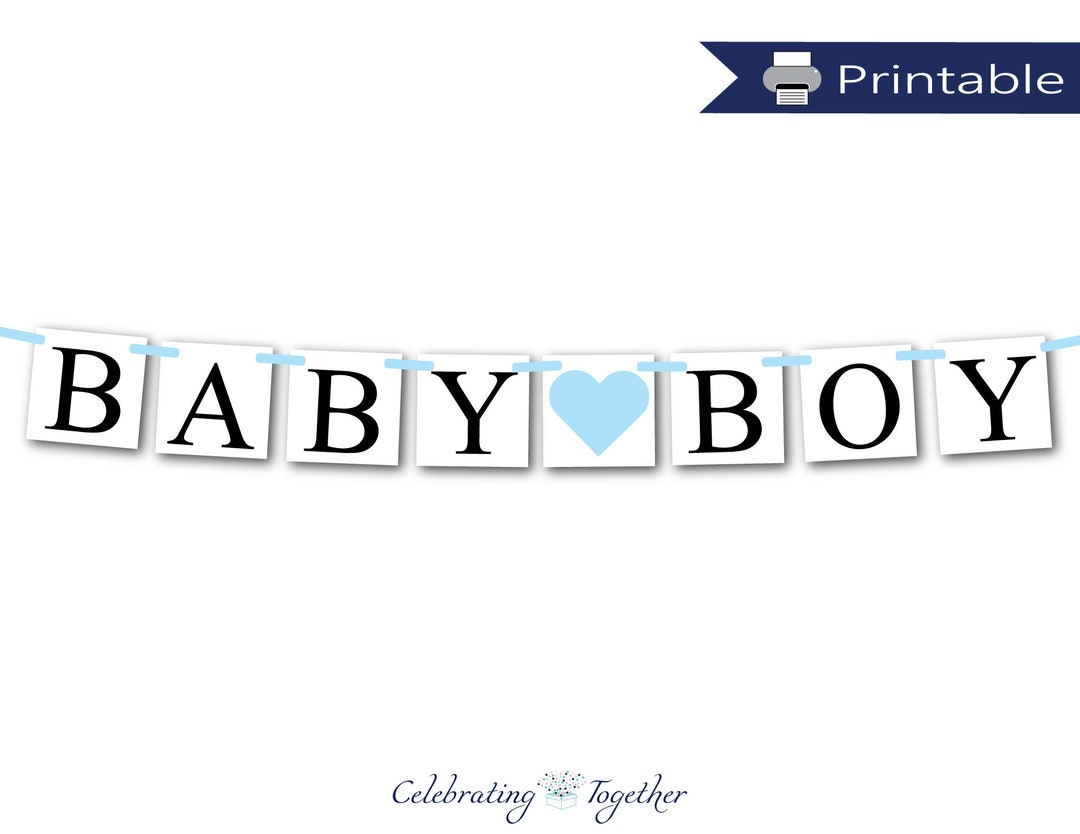 PRINTABLE Baby Shower Banner, Instant Download Boy Baby Shower ...