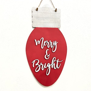 Merry & Bright Sign C9 Lightbulb Holiday Decor Country - Etsy