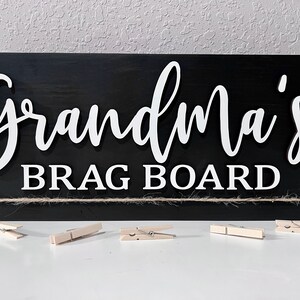 3D Grandma's Brag Board Sign, Wood Signs for Grandparents, Rustic Home ...