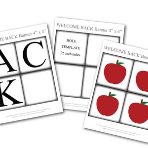Printable Welcome Back Banner, Red Apple School Teacher Banner, Back to ...