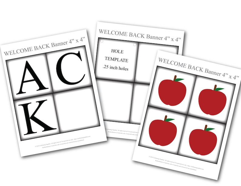 Printable Welcome Back Banner Red Apple School Teacher | Etsy
