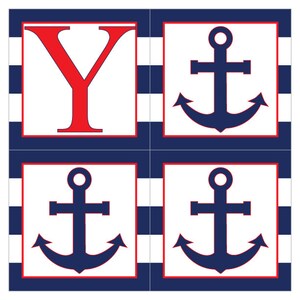 PRINTABLE Happy Birthday Banner, Instant Download Nautical Birthday ...