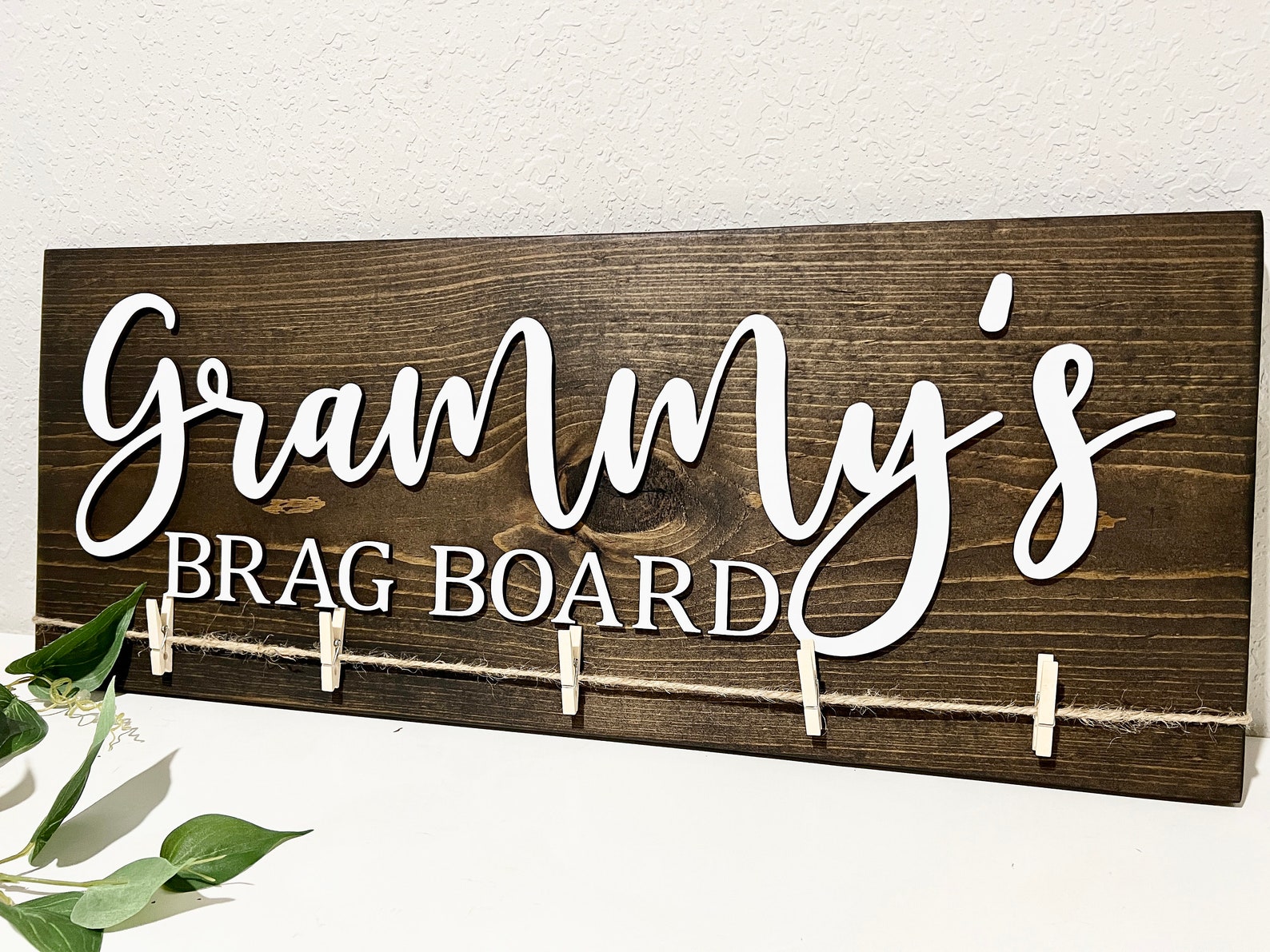 Grammy's Brag Board Sign, Wood Sign for Grandparents, Rustic Home Decor ...