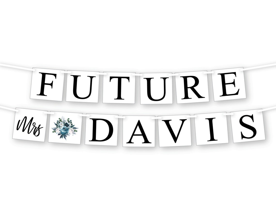Future Mrs Banner Blue Watercolor Flower Bridal Shower - Etsy