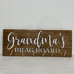3D Grandma's Brag Board Sign, Wood Signs for Grandparents, Rustic Home ...