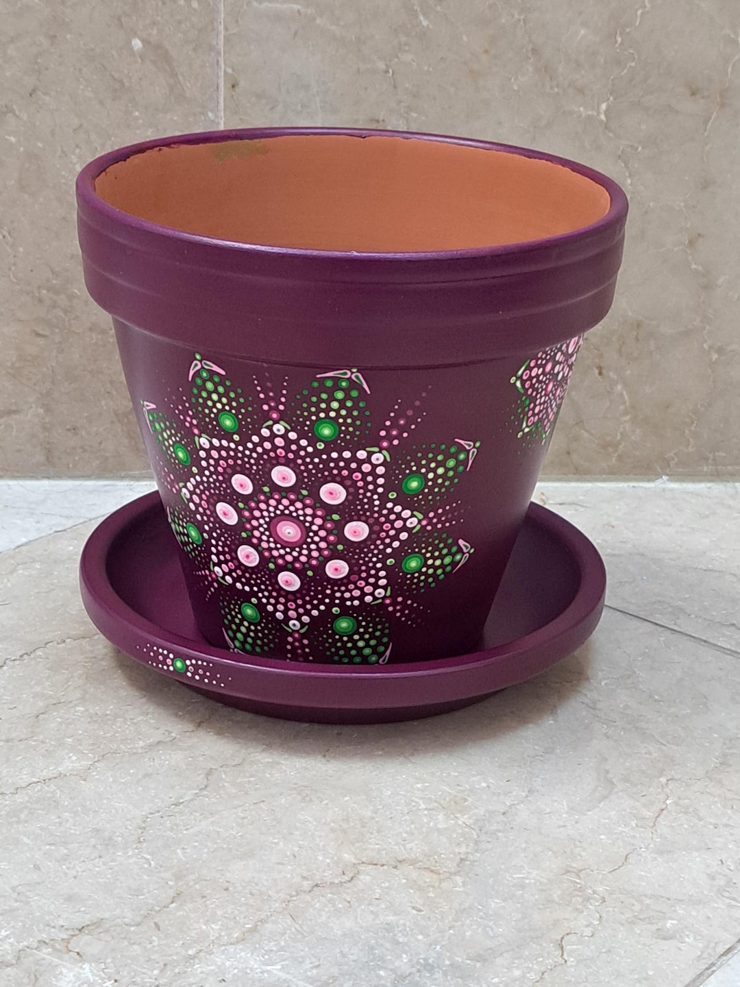 Hand Painted Mandala Flower Pot - Etsy