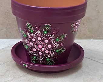 4” Mandala Hand-painted Flower Pot - Etsy