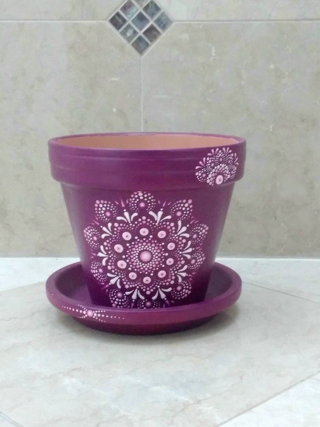 Hand Painted Mandala Flower Pot - Etsy