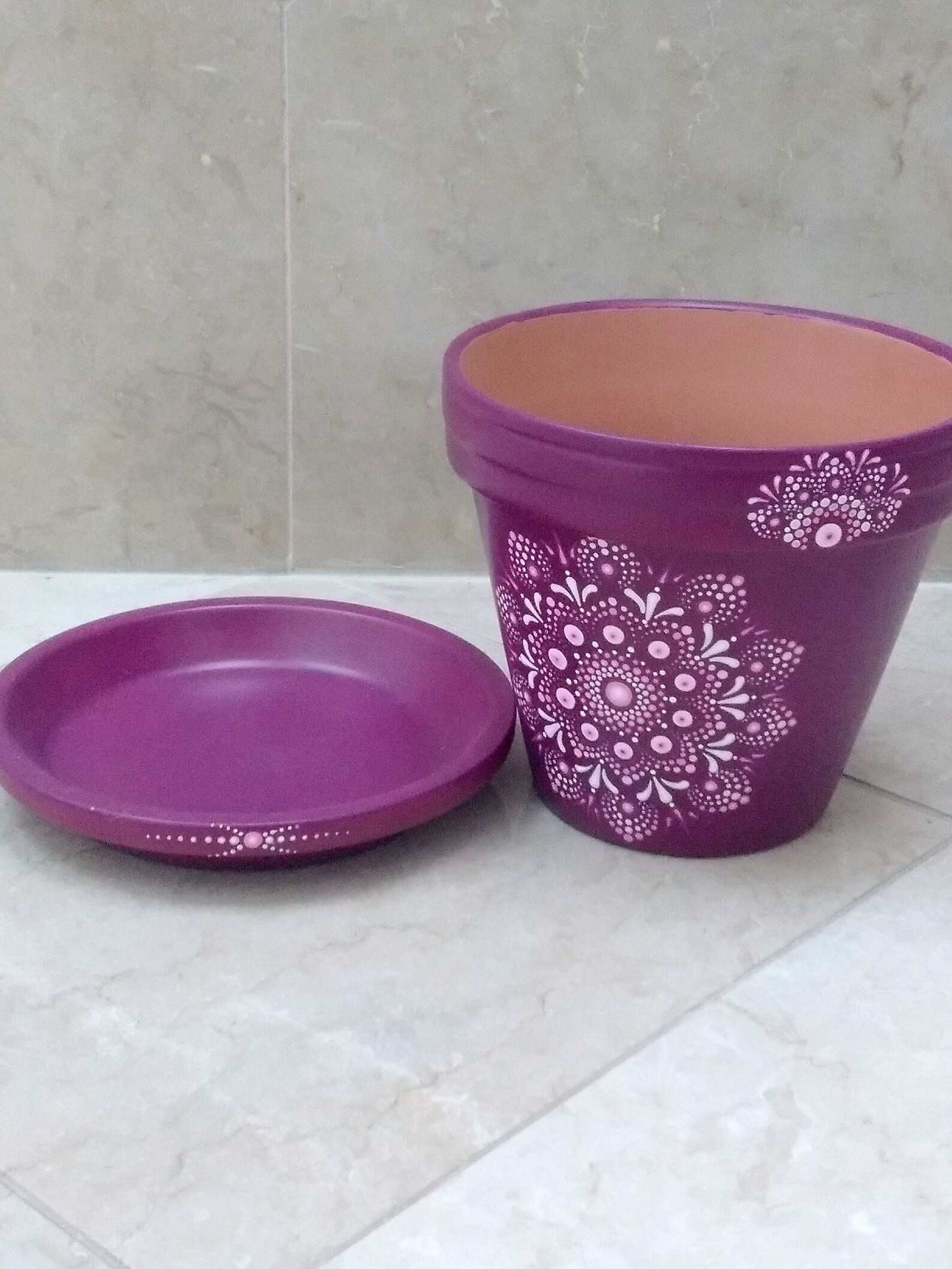 Hand Painted Mandala Flower Pot - Etsy