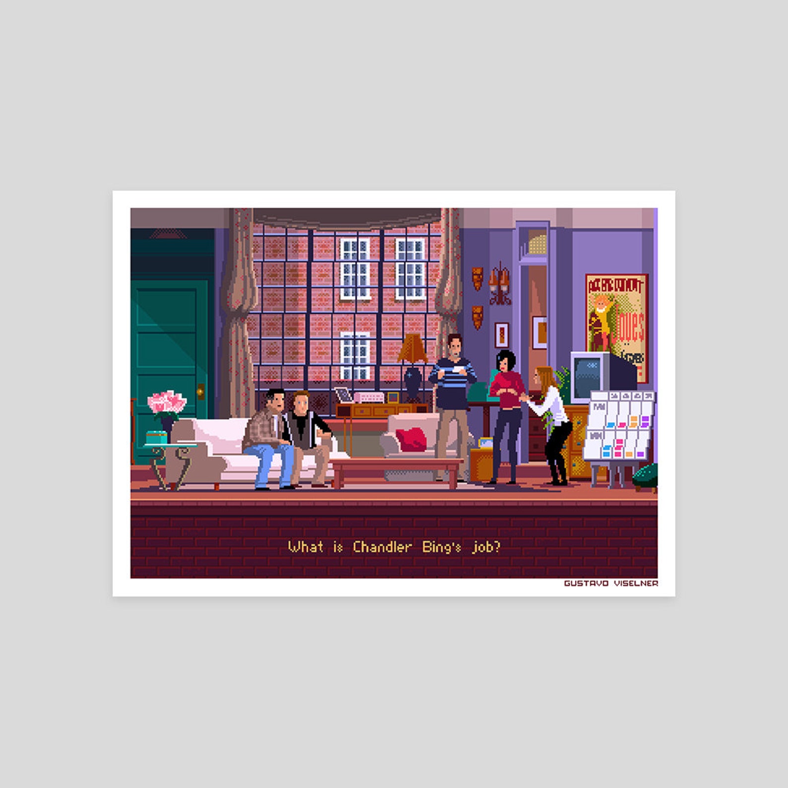 What's His Job Pixel Art Small Print - Etsy