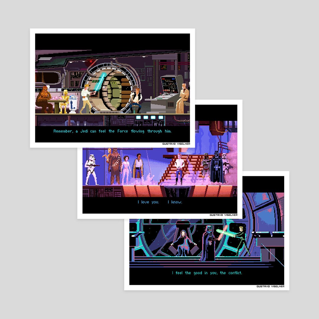Trilogy Bundle Pixel Art Three Prints - Etsy