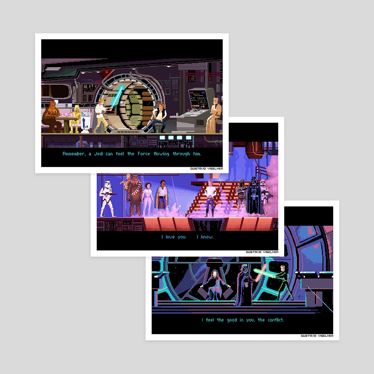 Trilogy Bundle Pixel Art Three Prints | Etsy