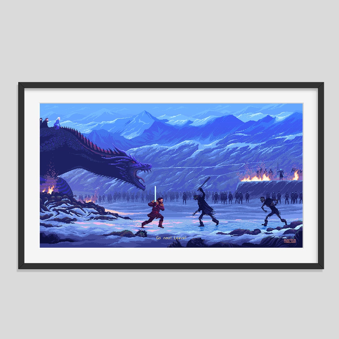 Pixel Art Jon Snow Print - Etsy