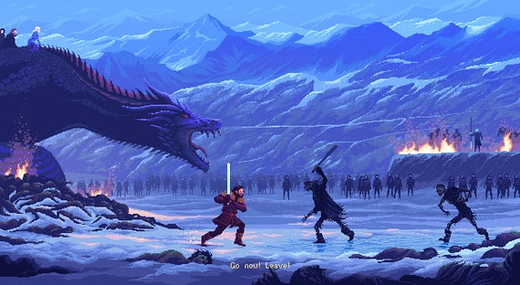 Pixel Art Jon Snow Print | Etsy