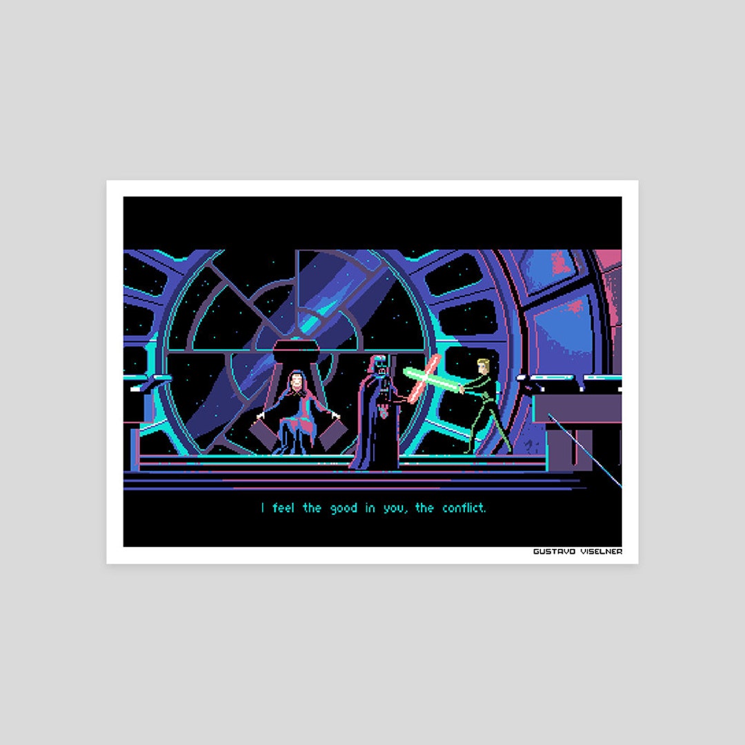 Father and Son Pixel Art Small Print - Etsy