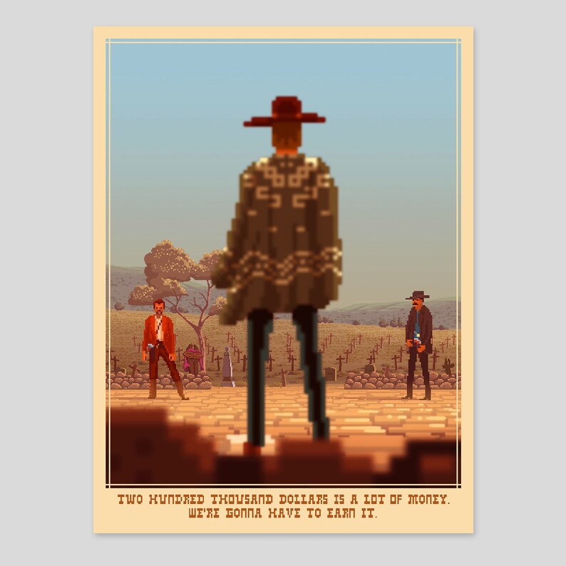 Pixel Art the Good the Bad and the Ugly Print Limited - Etsy