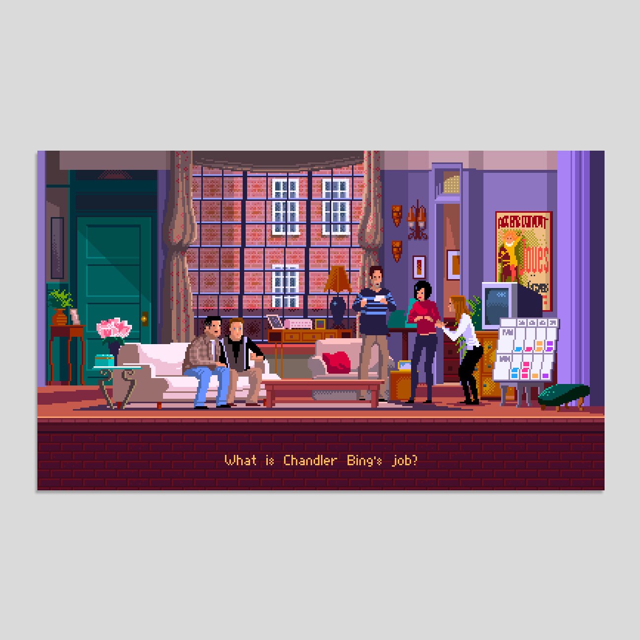 Pixel Art Friends Print - Etsy UK