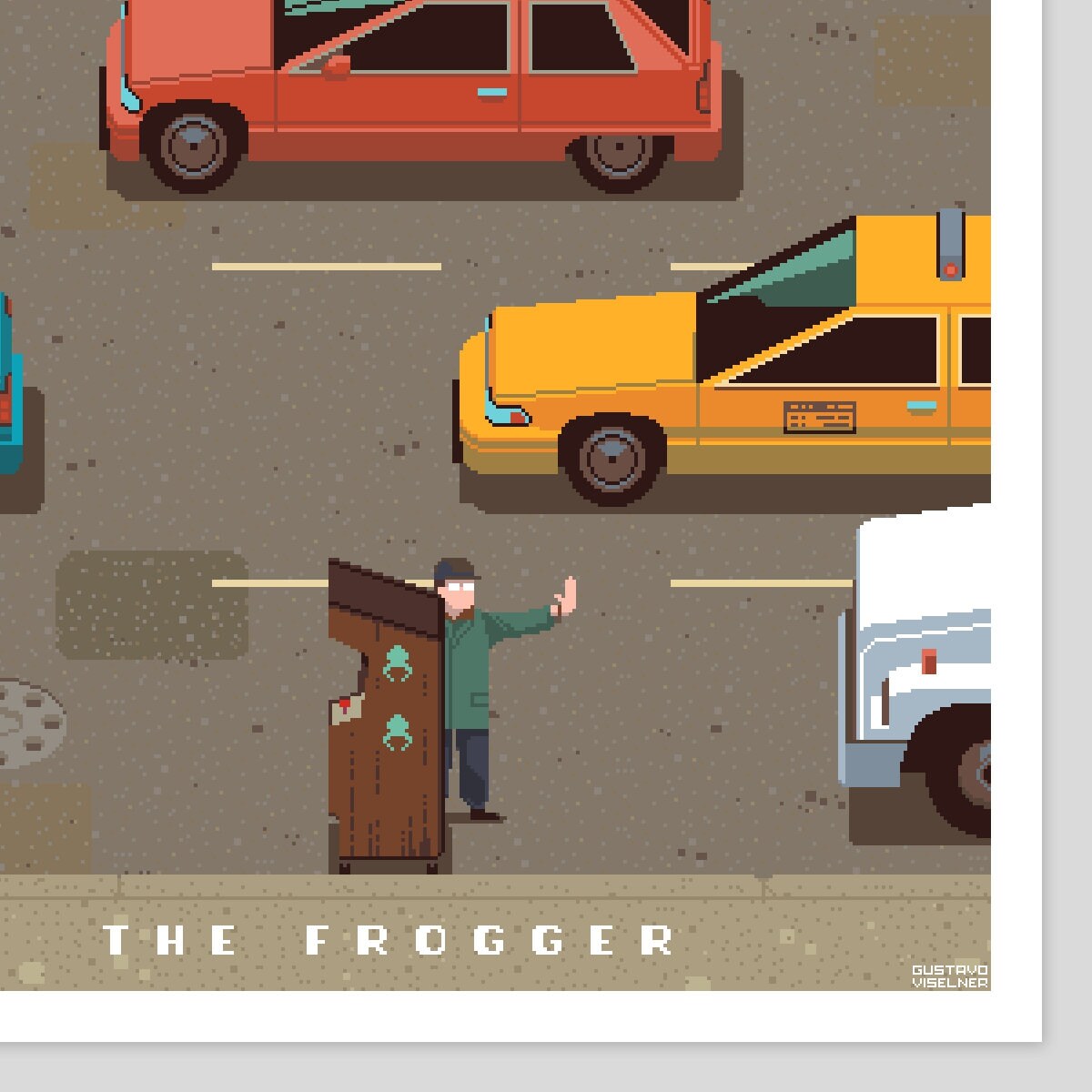 Pixel Art Seinfeld the Frogger Print Limited Edition Only 30 | Etsy