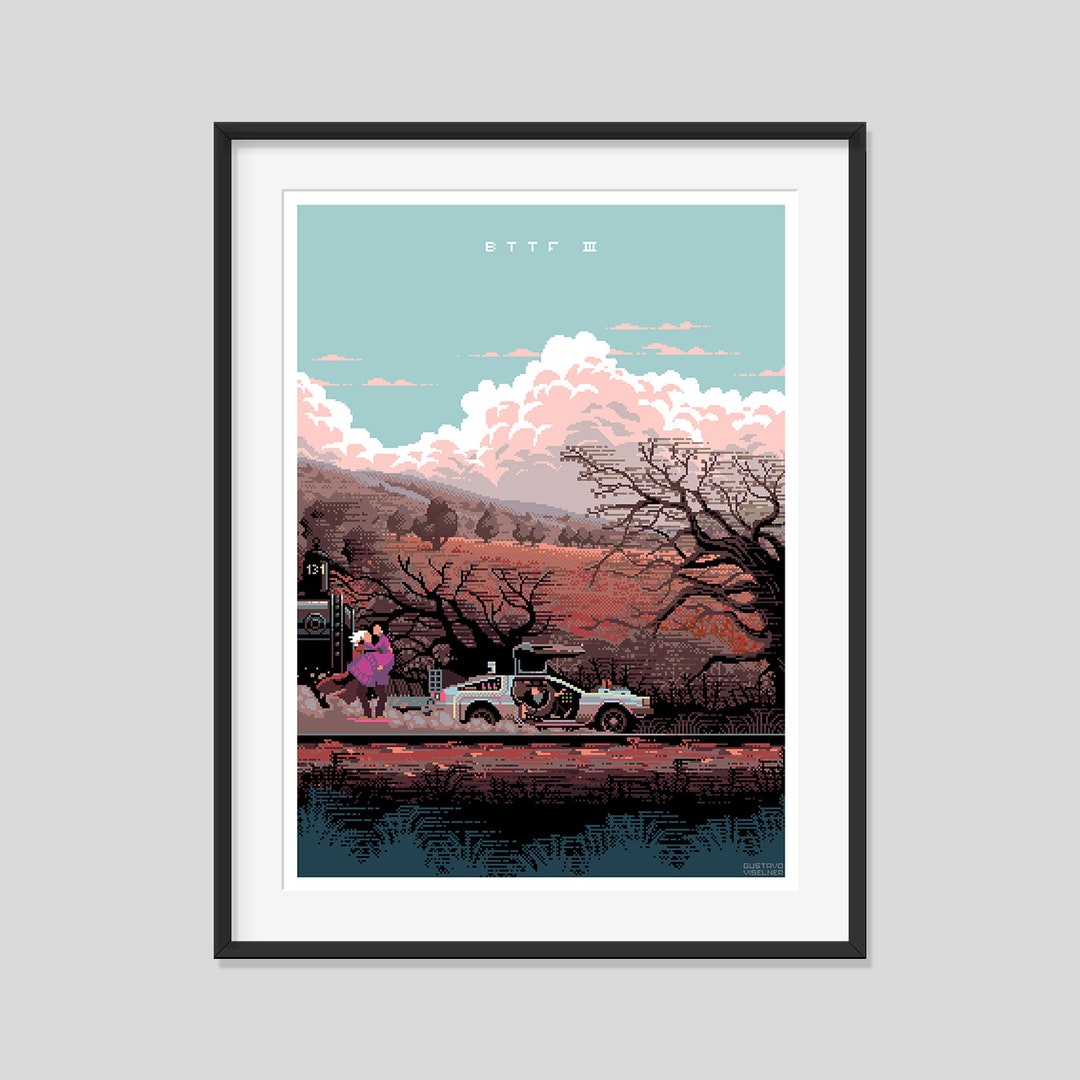Pixel Art BTTF III Print Limited Edition Only 30 Copies. - Etsy