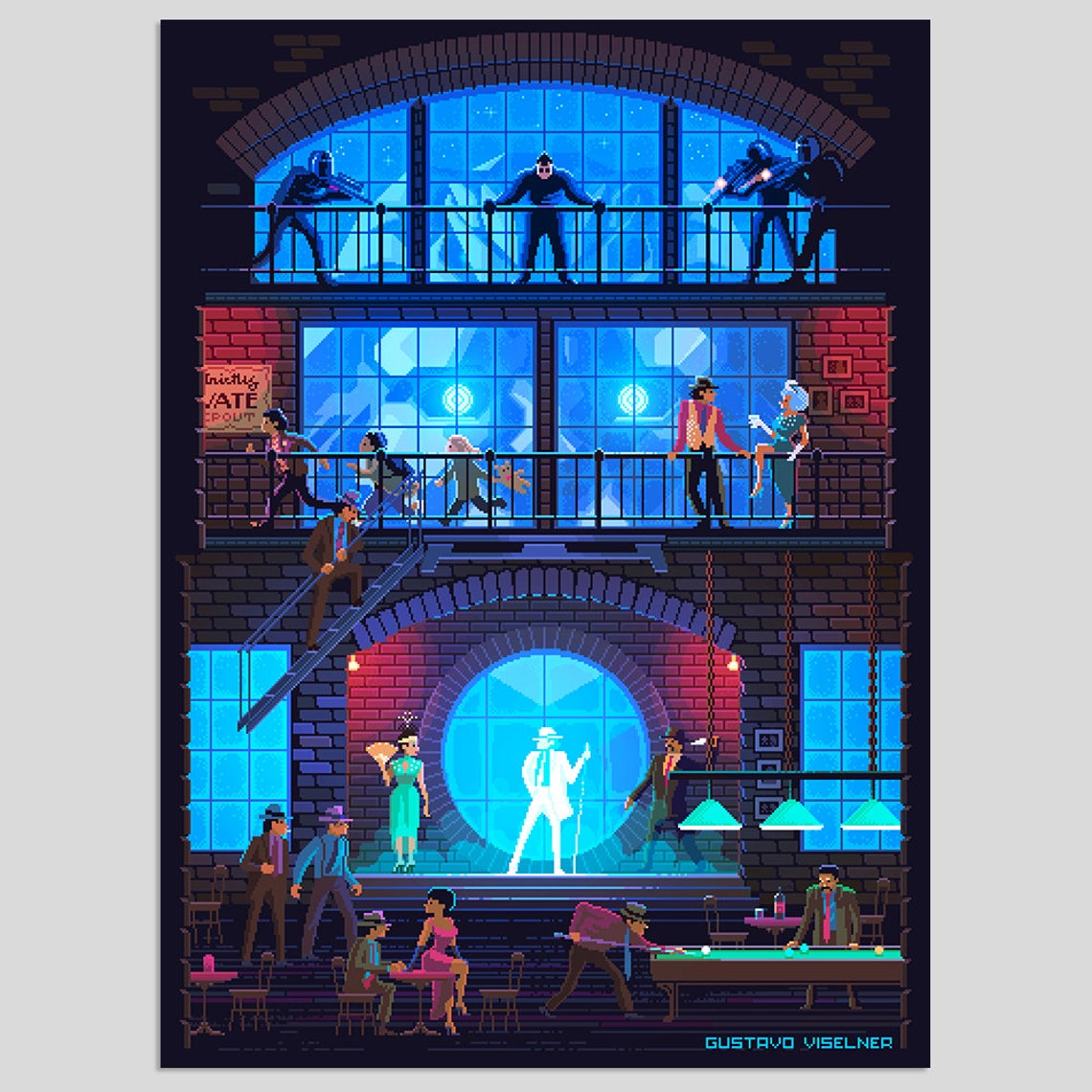 Pixel Art Moonwalker Print Limited Edition. | Etsy