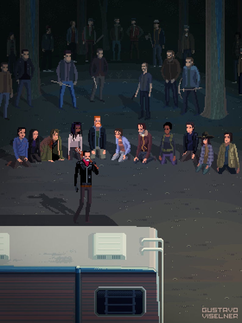 Negan Pixel Art Poster | Etsy