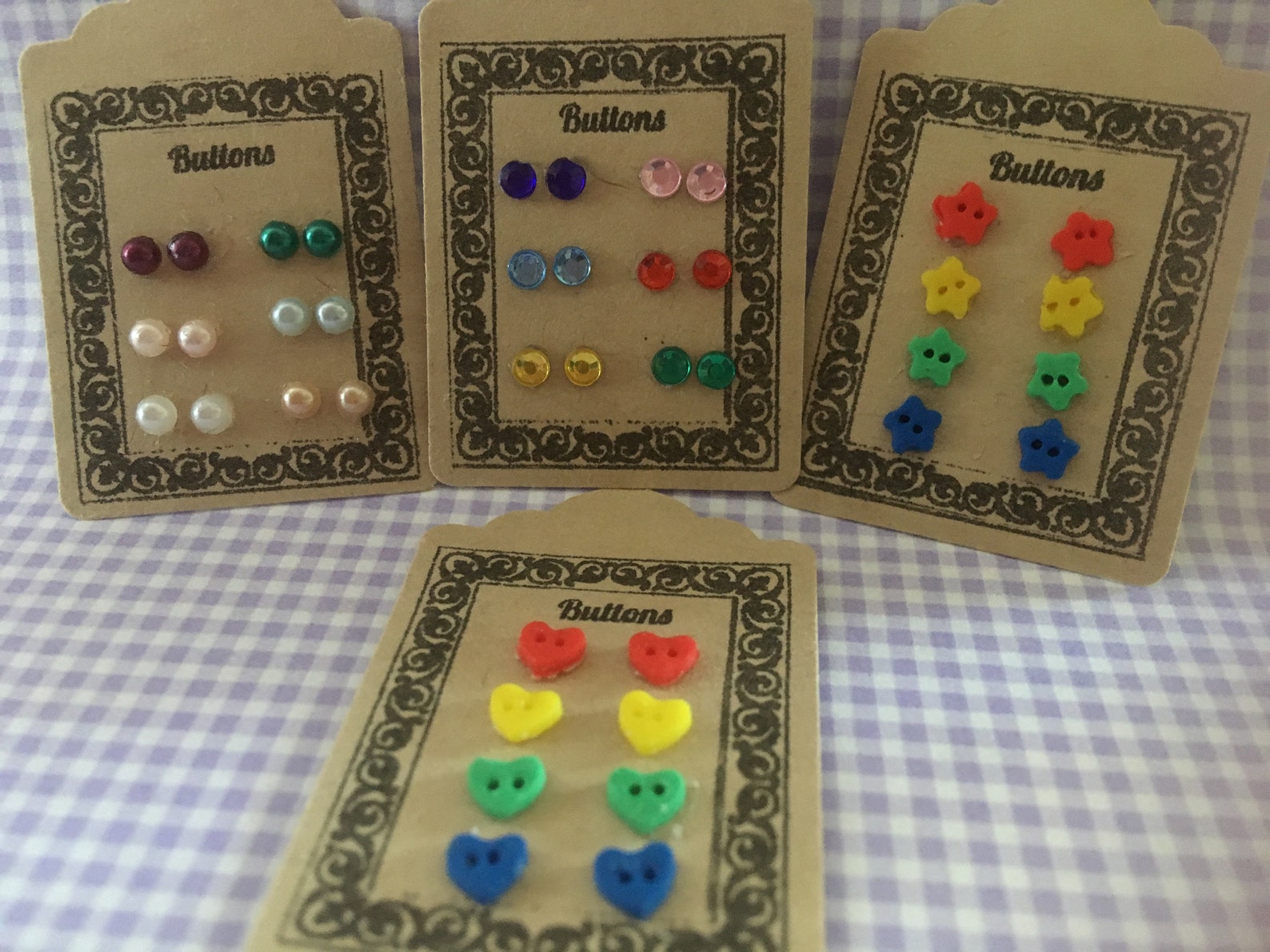Dollhouse Miniature BUTTON DISPLAY CARD Handmade - Etsy