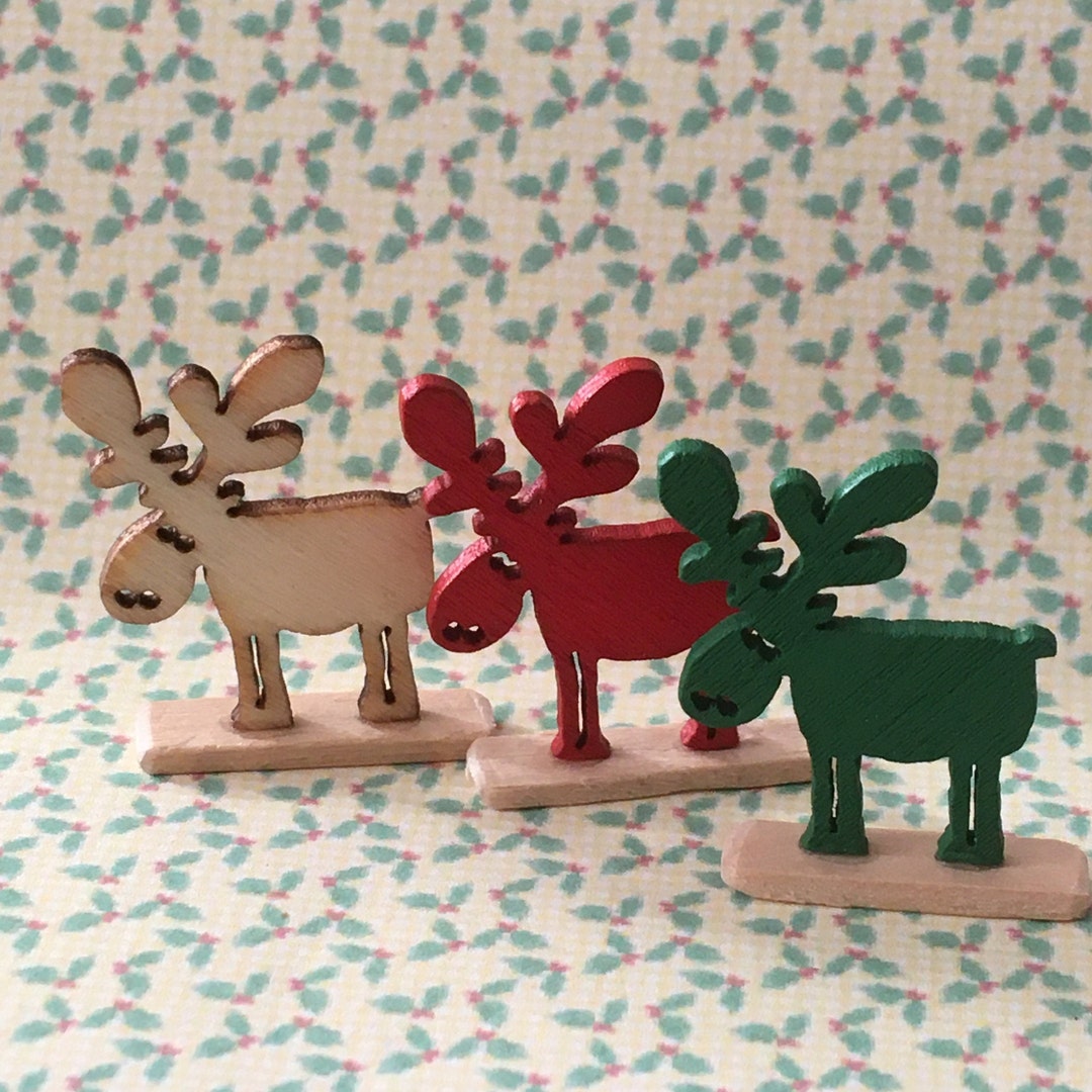 Dollhouse Miniature WOODEN MOOSE DECORATION - Etsy