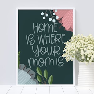 Home is Where Your Mom is Mother Day Printable Quote Gift for Mom Mom ...