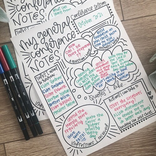 Fun General Conference Activity Note Sheet for Kids and Youth - Etsy