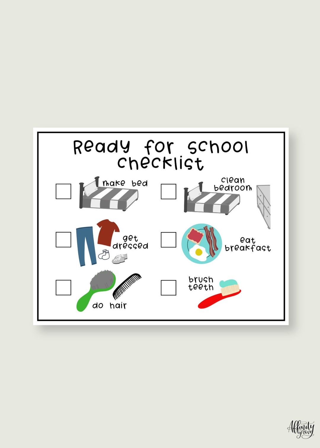 Ready for School Checklist - Morning Routing Checklist for Kids ...