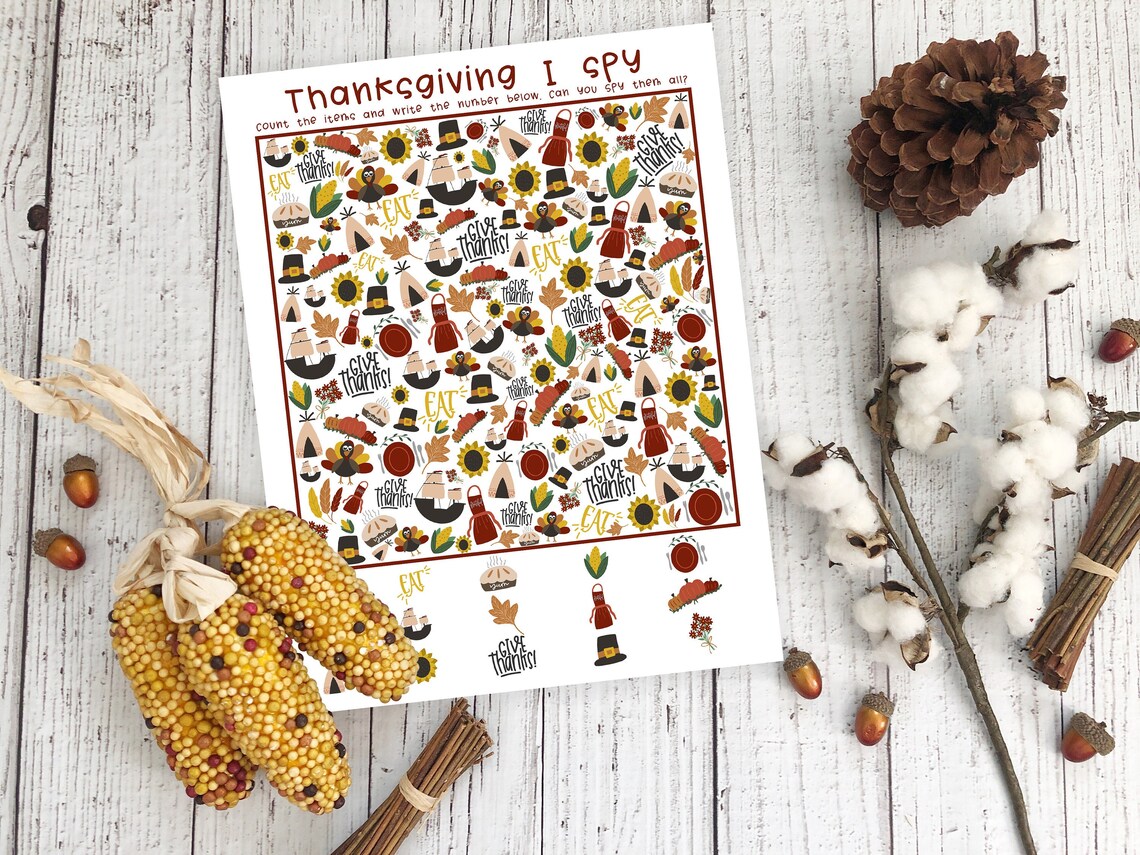 Thanksgiving I Spy Fun Family Thanksgiving Game Print at Home ...