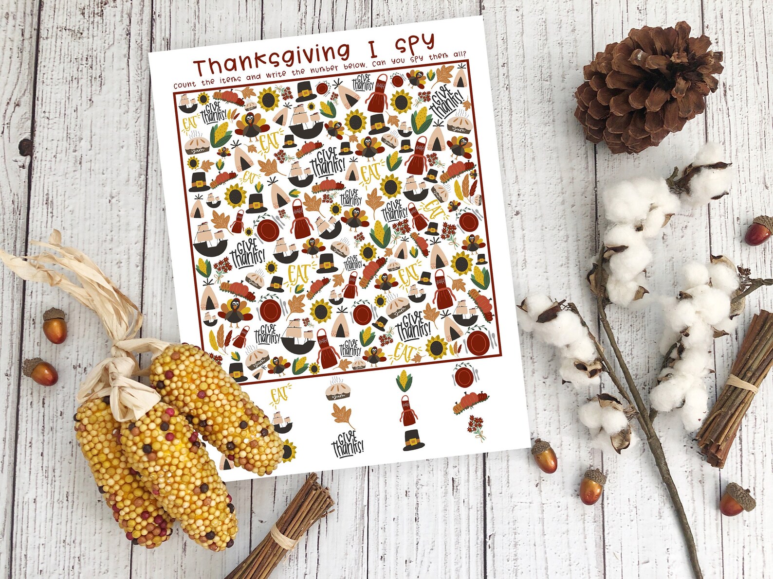 Thanksgiving I Spy Fun Family Thanksgiving Game Print at Home ...