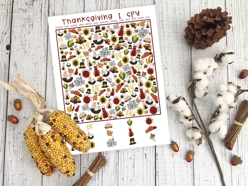 Thanksgiving I Spy Fun Family Thanksgiving Game Print at Home ...
