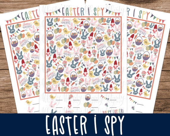 Easter I Spy Printable fun Easter Game for Kids Easter | Etsy