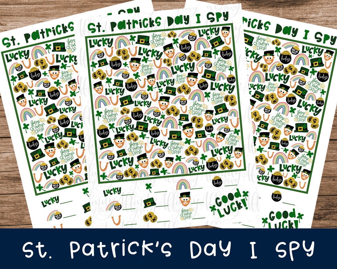 St. Patricks Day I Spy Fun St. Patricks Day Games for Kids - Etsy