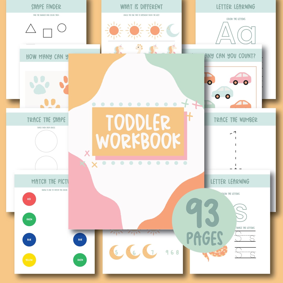 Toddler Educational Workbook | Printable Preschool Workbook, Tracing ...