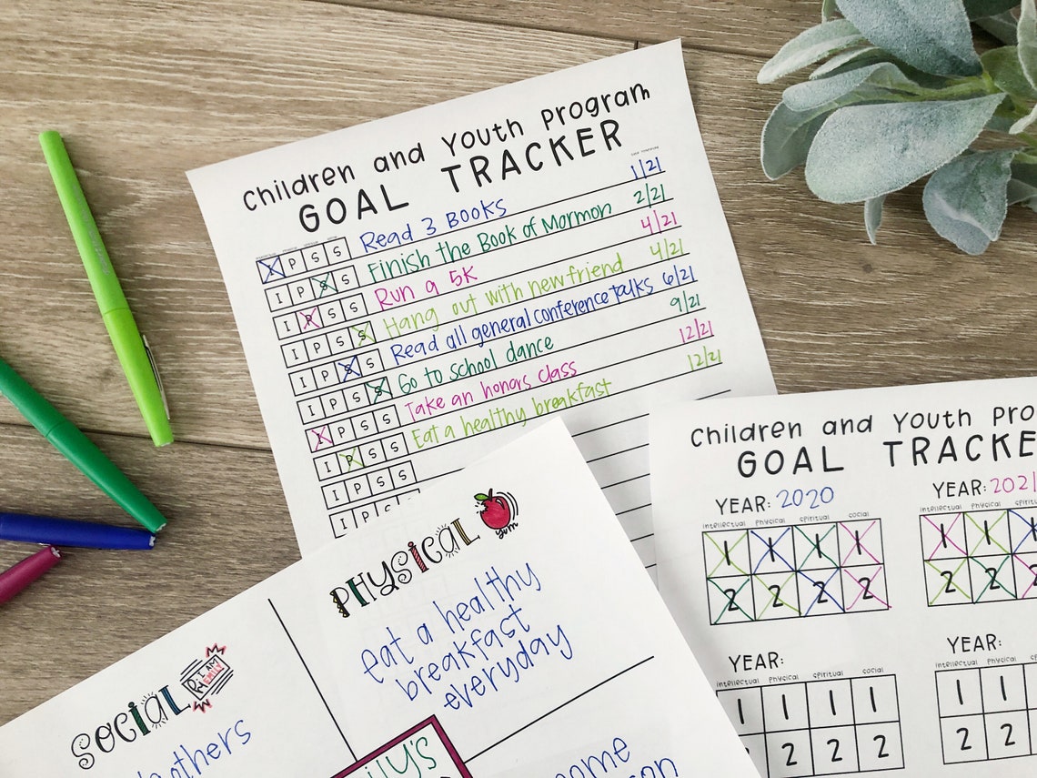 Children and Youth Program Goal Charts for Kids Physical, Social ...