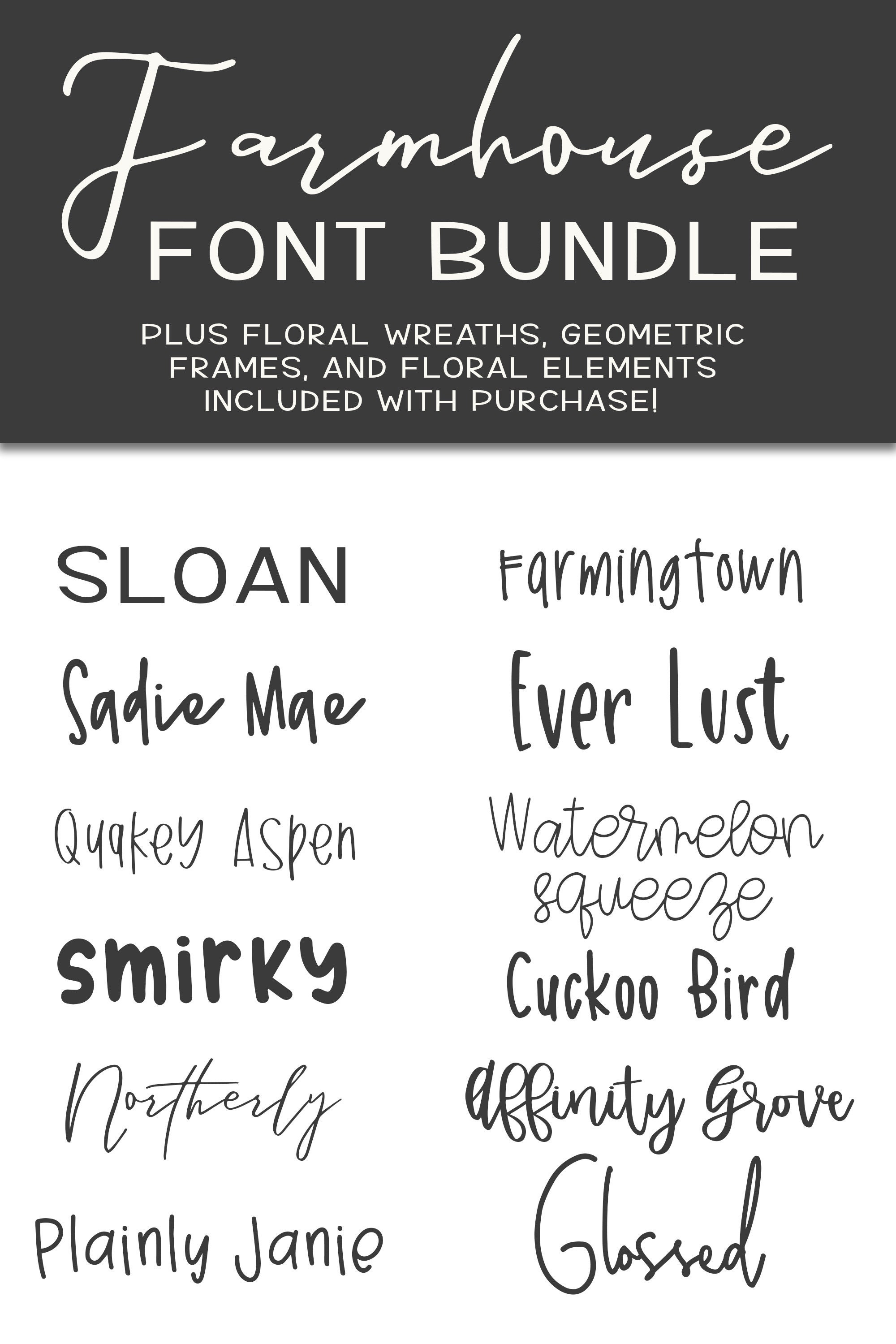 Farmhouse Font Bundle 12 Fonts Included Extras | Etsy