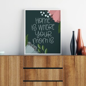 Home is Where Your Mom is Mother Day Printable Quote Gift for Mom Mom ...