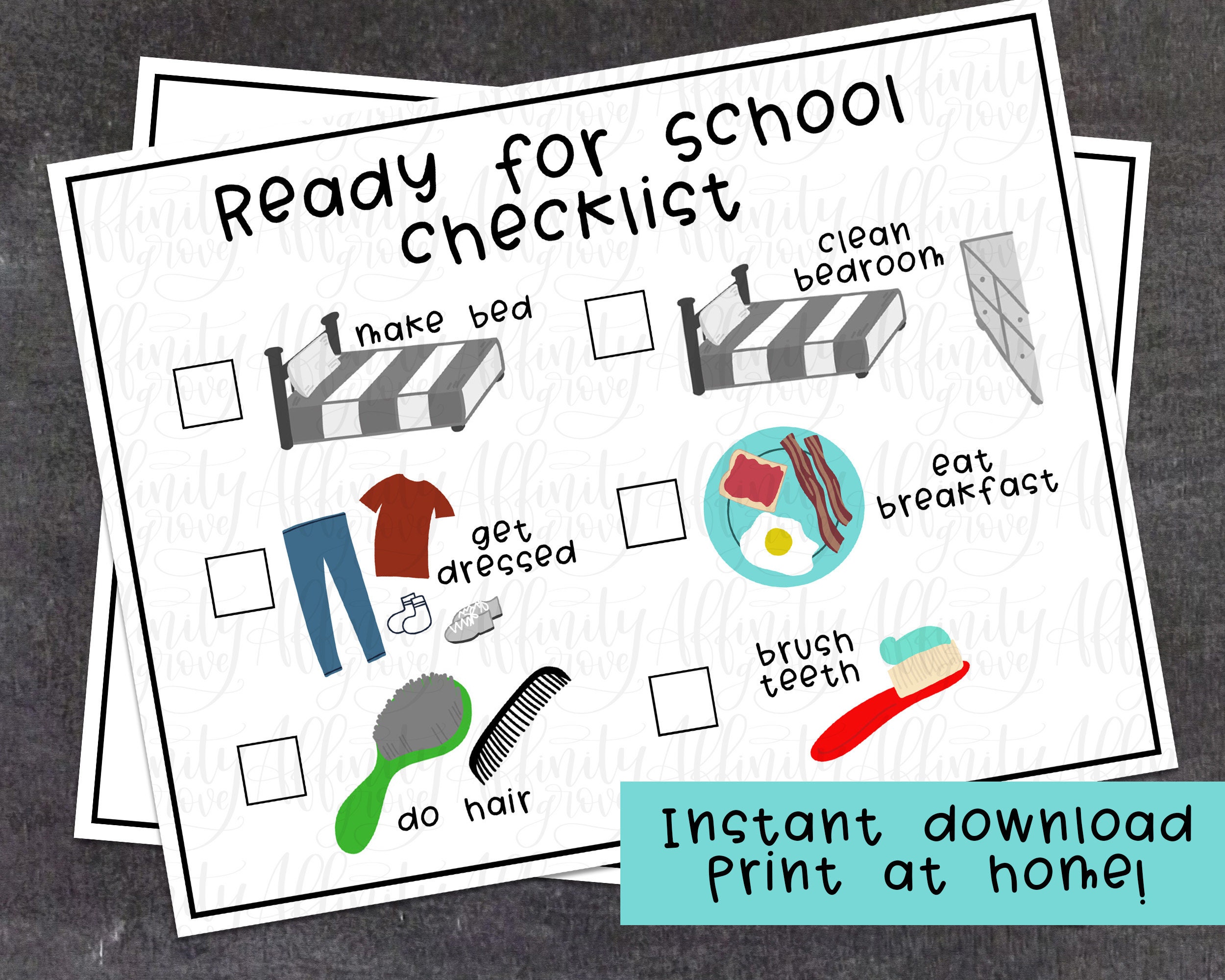 Ready for School Checklist - Morning Routing Checklist for Kids ...