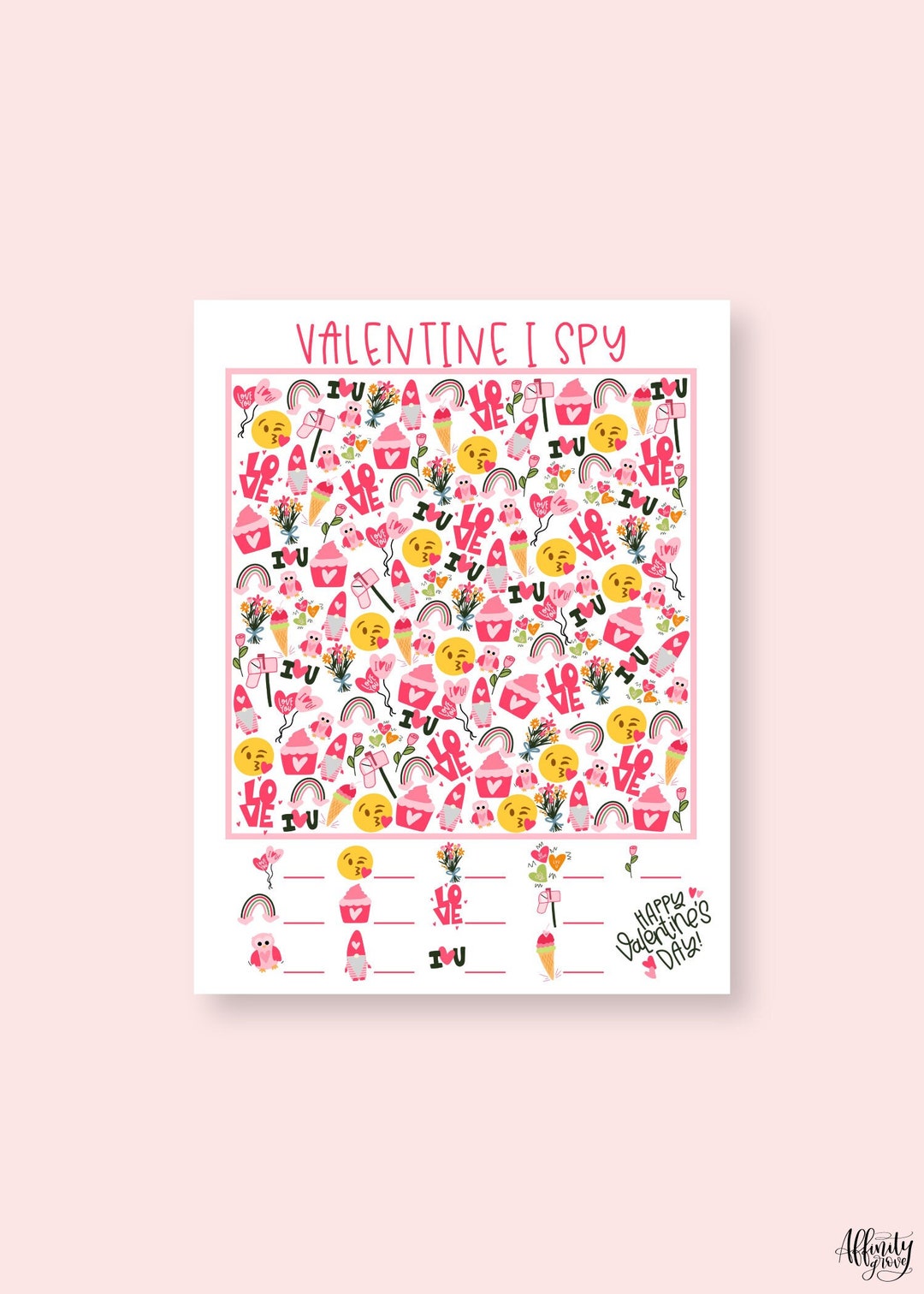 Valentine's Day I Spy Party Valentine's Day Game I Spy Game Educational ...