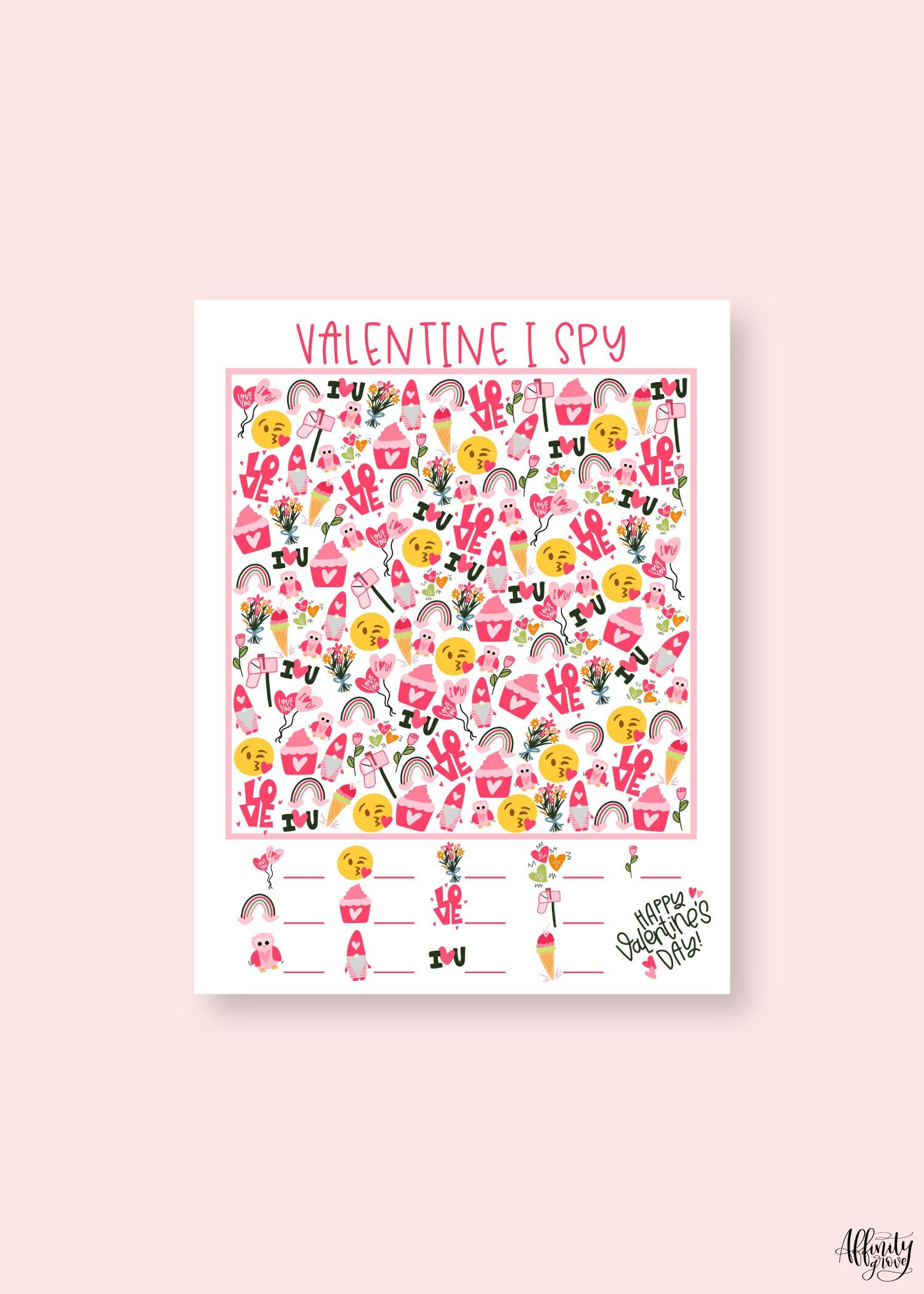 Valentine's Day I Spy Party Valentine's Day Game I Spy Game Educational ...